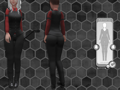Second Life Marketplace - (Black & White) Kemono Fitted Torso Suit