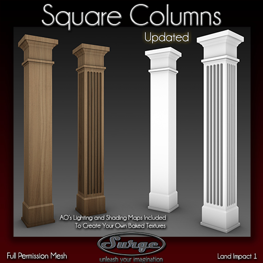 Second Life Marketplace - Square Columns - Full Permission