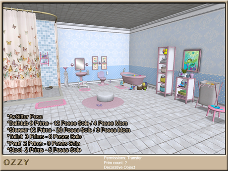 Second Life Marketplace - *$OZZY$* Playful Kids Bathroom - PINK SET