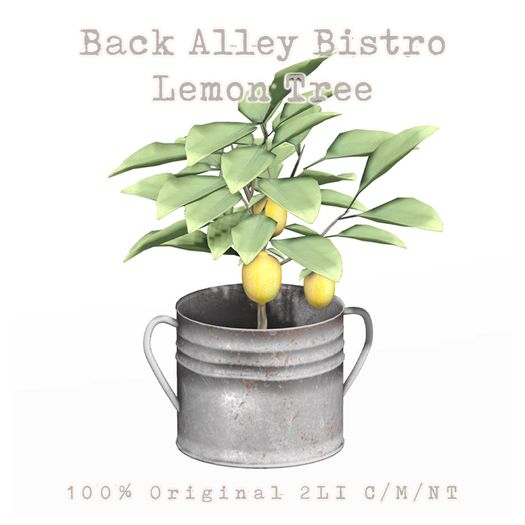 Second Life Marketplace - Back Alley Bistro Set - Lemon Tree