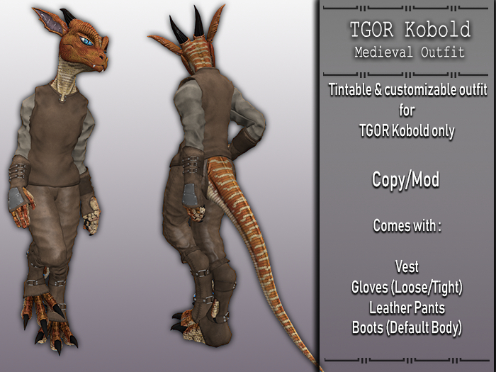 Second Life Marketplace - [Topsicat] TGOR Kobold - Medieval Outfit