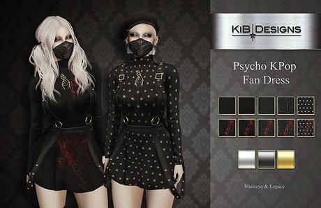 Second Life Marketplace - KiB Designs - Psycho KPop Fan Dress FATPACK ...