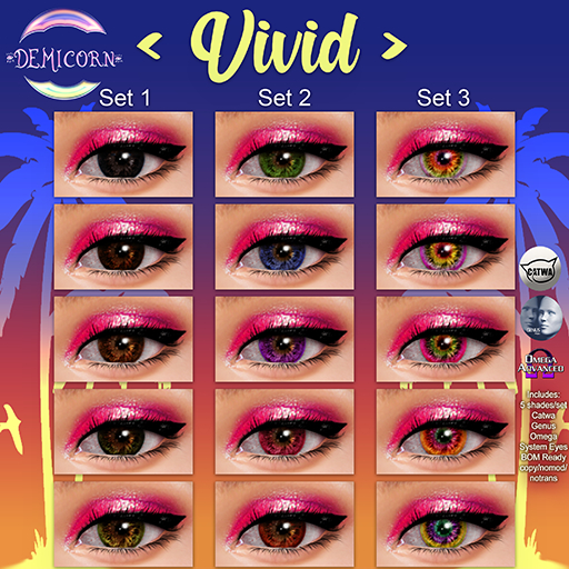 Second Life Marketplace - {Demicorn} Vivid Eyes - FATPACK