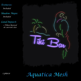 Second Life Marketplace - Aquatica Mesh - AM024493 Neon Signs - Tiki Bar