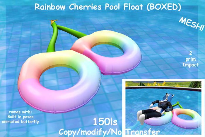 Second Life Marketplace - Rainbow Cherries Pool Float (BOXED)