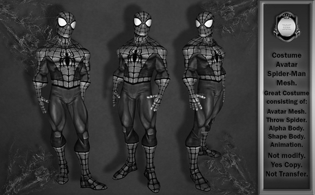 Second Life Marketplace - DEMO Costume Avatar Spider-Man Mesh