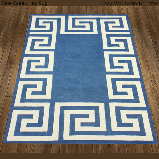 Second Life Marketplace - Blue Greek Key Rug
