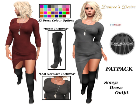 Second Life Marketplace - ::::Desiree's Desire:::: Sonya Dress Outfit Blue