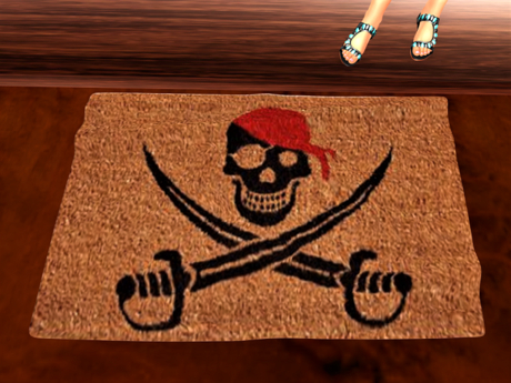 Second Life Marketplace - MESH DOOR MAT RUG #03 Pirate & cross swords ...