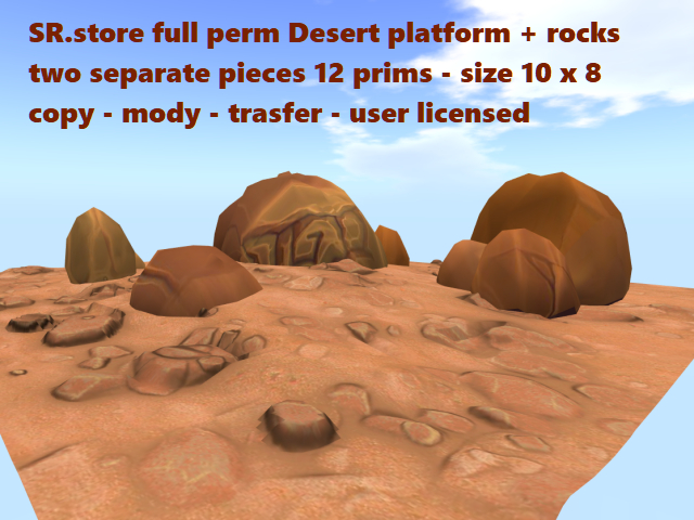 Second Life Marketplace - SR.store full perm Desert platform + rocks