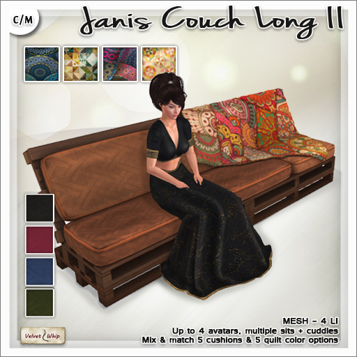 Second Life Marketplace - [V/W] Janis Couch Long II - Pallet sofa with ...