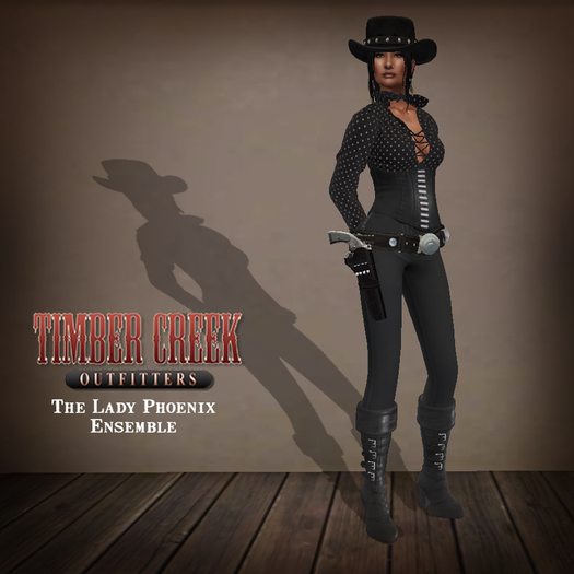 Second Life Marketplace - [Timber Creek] Lady Phoenix Ensemble-Black