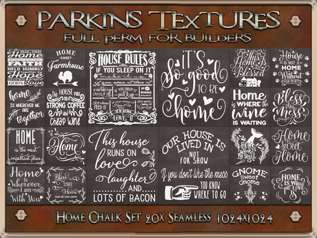 Second Life Marketplace - Parkins Textures - Home Chalk Set - 1024 ...