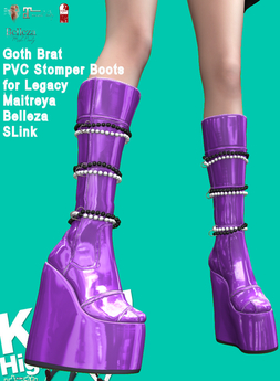 Second Life Marketplace - KO-H Goth Brat PVC Plattform Stomper Purple