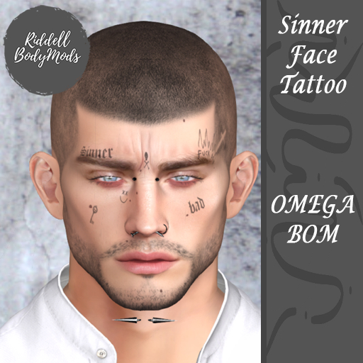 Second Life Marketplace - ::Riddell:: Sinner Face Tattoo