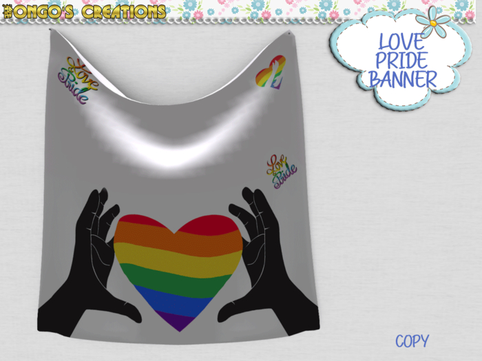 Second Life Marketplace - BMC722 - LOVE PRIDE - DOUBLE SIDED DRAPED BANNER.
