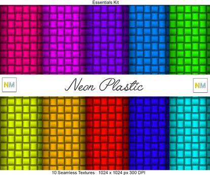 Second Life Marketplace - Neon Plastic Essentials Kit 10 Seamless ...