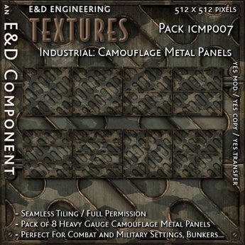 Second Life Marketplace - [ICMP007] 8 Heavy Metal Camouflage Textures ...