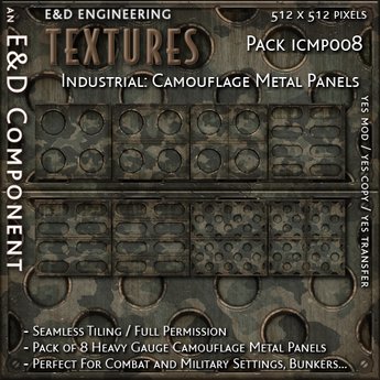 Second Life Marketplace - [ICMP008] 8 Heavy Metal Camouflage Textures ...