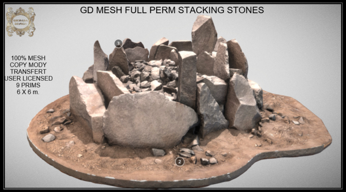 Second Life Marketplace - GD MESH FULL PERM STACKING STONES
