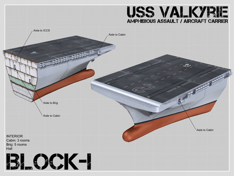 Second Life Marketplace - -MFFK- USS Valkyrie Aircraft Carrier