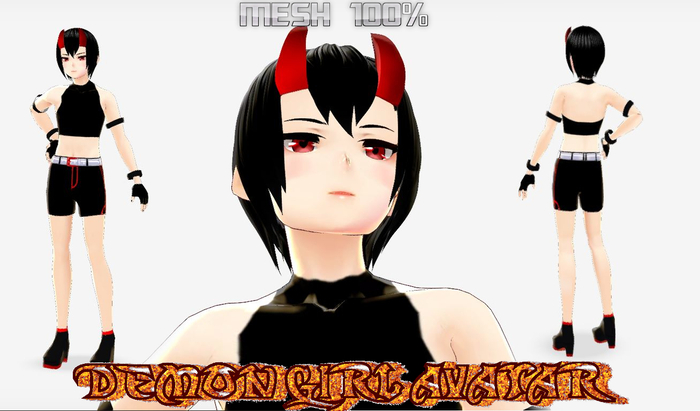 Second Life Marketplace - ANIME AVATAR DEMON GIRL MESH COMPLETE