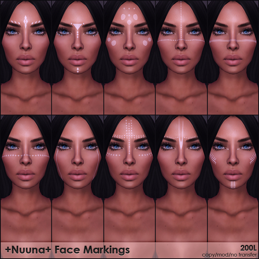 Second Life Marketplace - +Nuuna+ Face Markings (Tintable)