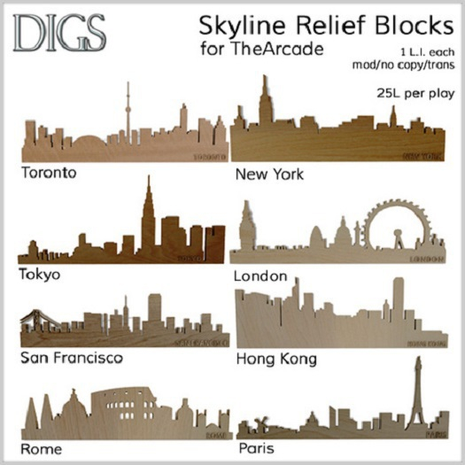 Second Life Marketplace - DIGS - Skyline Relief Block - Rome [MESH]