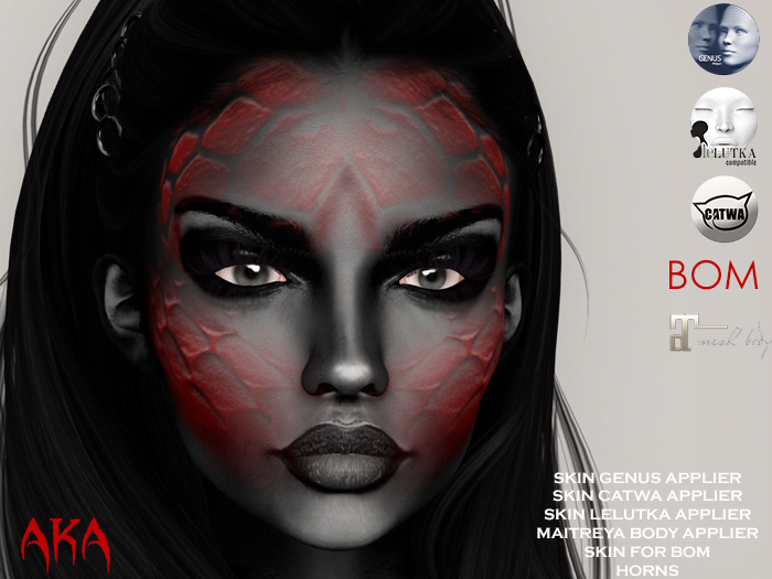 Second Life Marketplace - ..::AKA::.. Demon Black & Red Avatar (female)
