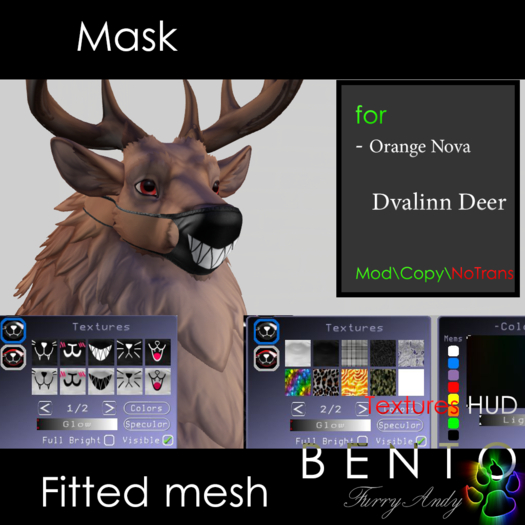 Second Life Marketplace - DEMO - Furry Andy - Mask for Orange Nova ...