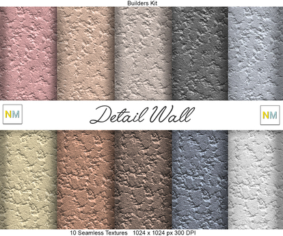 Second Life Marketplace - Detail Wall Builders Kit 10 Seamless Textures NM