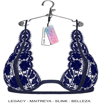 Second Life Marketplace - Elegance Boutique -Lace Bra - Navy ...