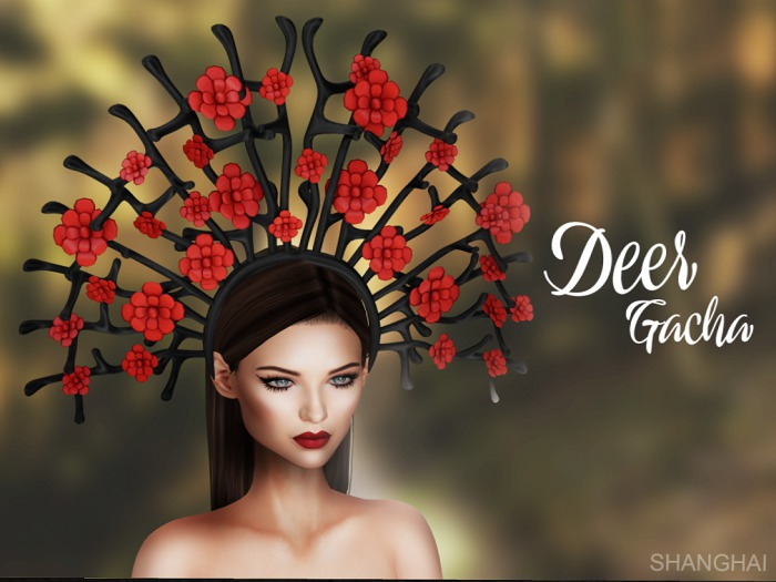 Second Life Marketplace - - shanghai - Deer Headpiece Green GACHA