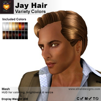 Second Life Marketplace - A&A Jay Hair Variety Colors V2, boxed