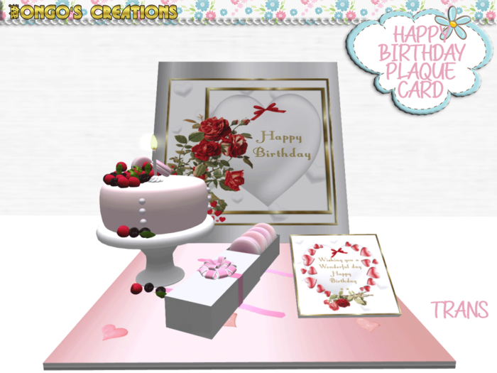 Second Life Marketplace - BMC741 - HAPPY BIRTHDAY - PLAQUE CARD ...