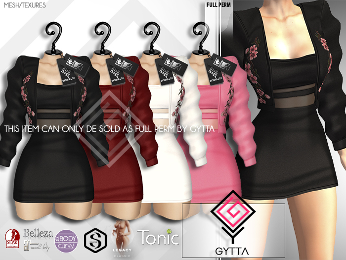 Second Life Marketplace Gytta Full Perm 2020 06jun 3 Fitmesh Dress