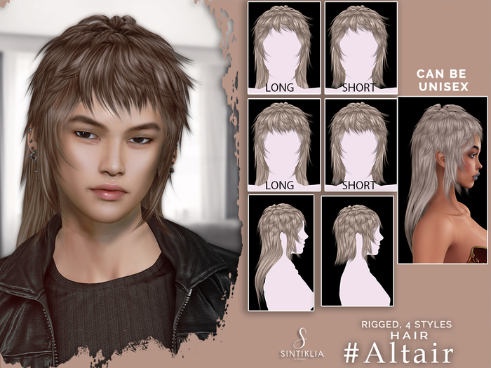 Second Life Marketplace - Sintiklia - Hair Altair - Blacks&whites