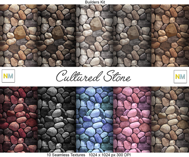 Second Life Marketplace - Cultured Stone Builders Kit 10 Seamless ...