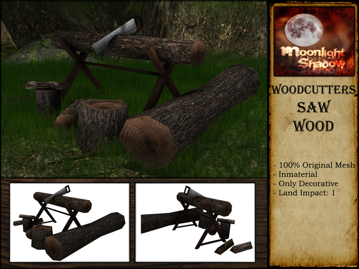 Second Life Marketplace - "Moon_Sha" Woodcutters Saw Wood (Copy)