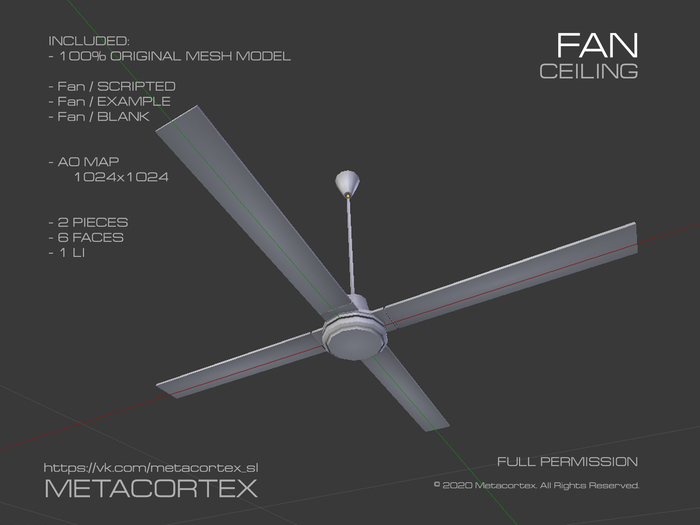 Second Life Marketplace - METACORTEX™ / Ceiling Fan