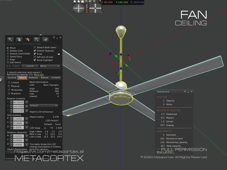 Second Life Marketplace - METACORTEX™ / Ceiling Fan