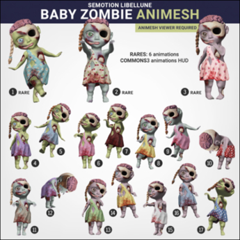 Second Life Marketplace - SEmotion Libellune Baby Zombie Animesh #12 (Box)