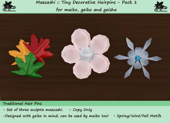 Second Life Marketplace - Zashiki-gi Box :: Maezashi Kanzashi Pack 1