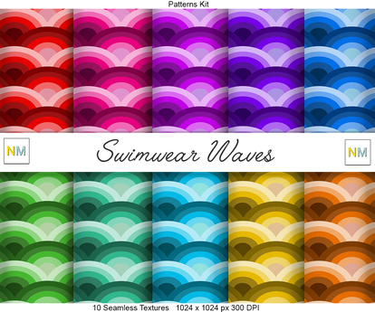 Second Life Marketplace - Swimwear Waves Patterns Kit 10 Seamless ...