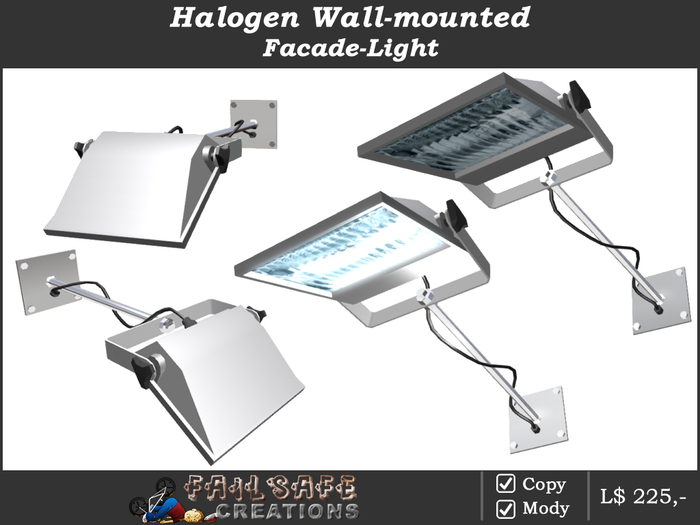 Second Life Marketplace - Halogen Wall-mounted Facade Light - (mesh)