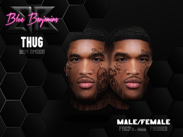 Second Life Marketplace - BB x Thug Face Tattoo [M]