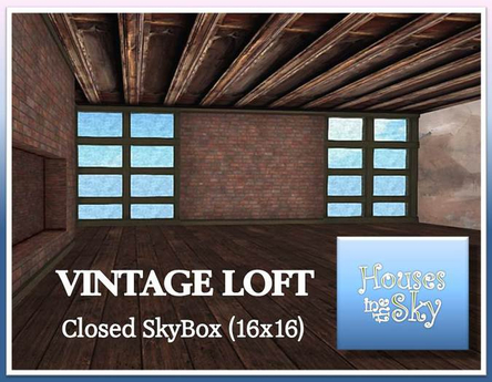 Second Life Marketplace - Vintage Loft N5 Closed SkyBox 16x16 LI:6 COPY OK