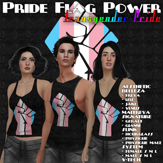 Second Life Marketplace - RRW ~ Transgender Pride Tank ~ Pride Flag Power
