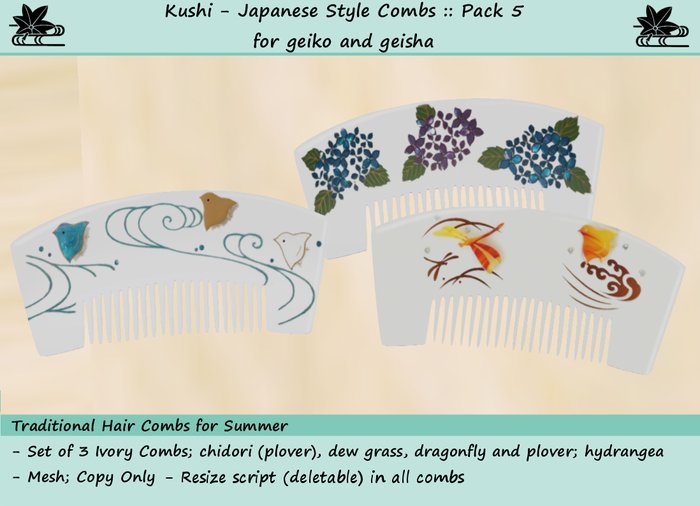 Second Life Marketplace - Zashiki-gi :: Kushi for Geiko Pack 5