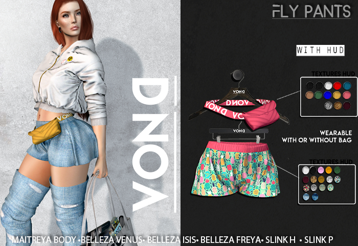 Second Life Marketplace - ::VOND:: FLY SHORT & BAG PACK
